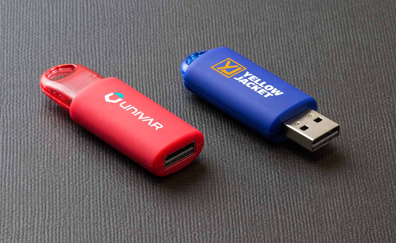 USB-minnen med tryck och andra produkter